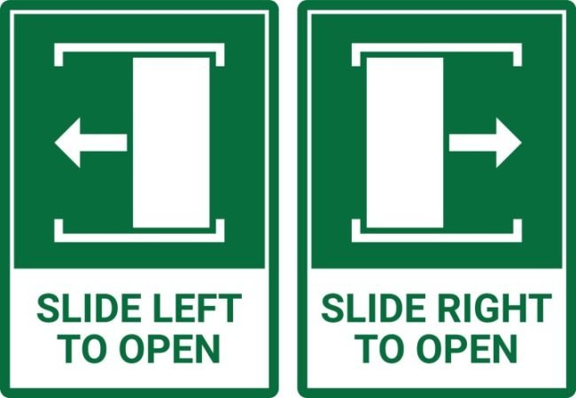 Slide to Open Sticker- Slide Left Right To Open Door Pack of 2 Self ...