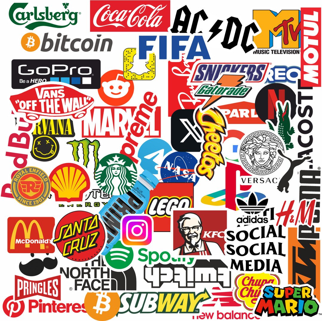 Highfive Laptop Sticker for Developers – Random Brand Logos (Pack of 54 ...